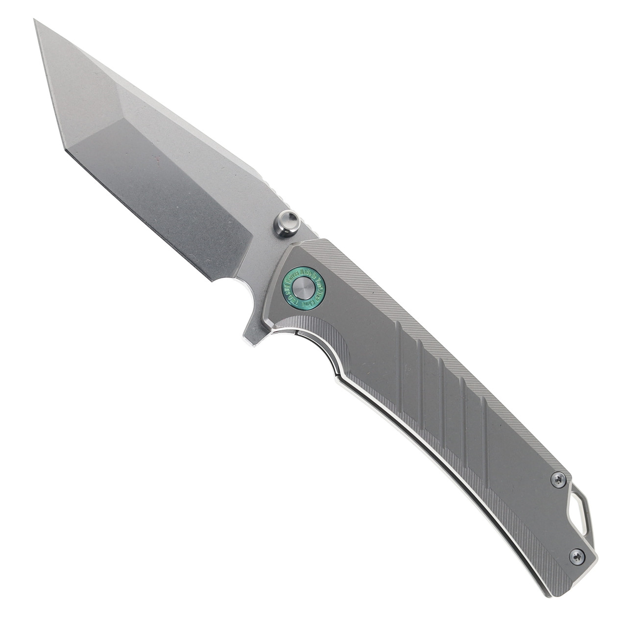 TwoSun Wong Folding Knife Titanium Handle Tanto 14c29n Stonewashed ...