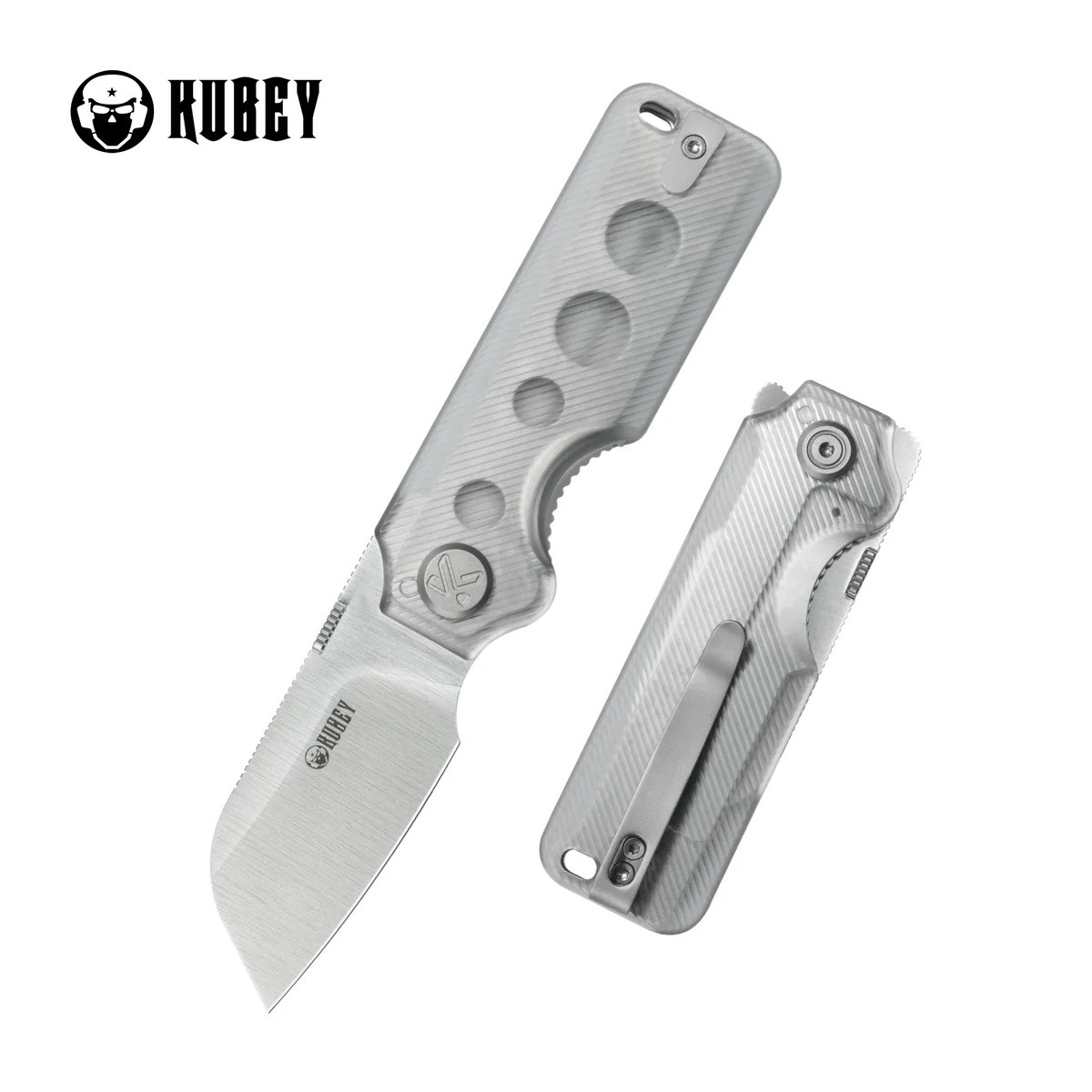 Kubey Boxer Folding Knife Transparent Polycarbonate Handle 14C28N ...