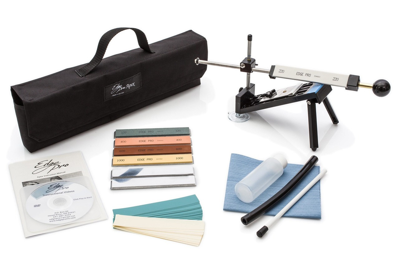 Edge Pro Apex 4 knife Sharpening System 5 Stones, 1 Hone, Polishing ...