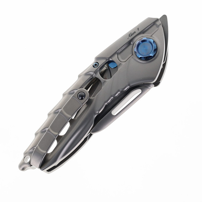 Ketuo Rike Alien 1 Folding Knife Gray Titanium Handle M390 Serrated ...