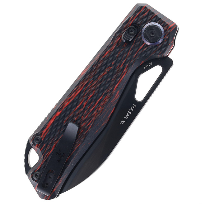 Kunwu Pulsar Xl Folding Knife Red G Mascus Handle Elmax Plain Edge