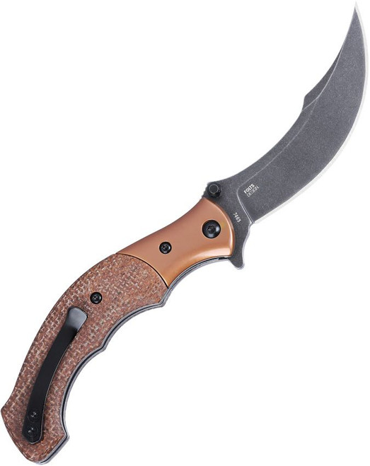 CRKT Ritual Compact Linerlock Folding Knife Brown Micarta Handle 12C27 7465