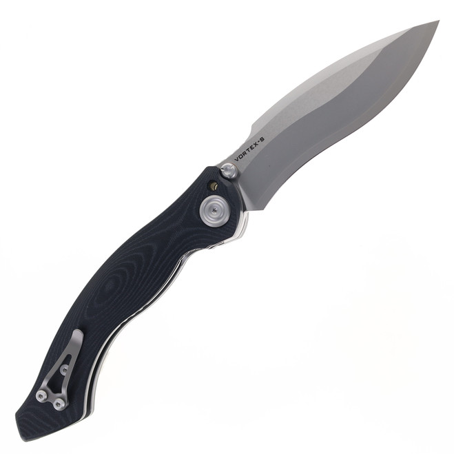 Maxace Vortex-S Folding Knife Black Micarta Handle SLD-magic Plain Edge M26A