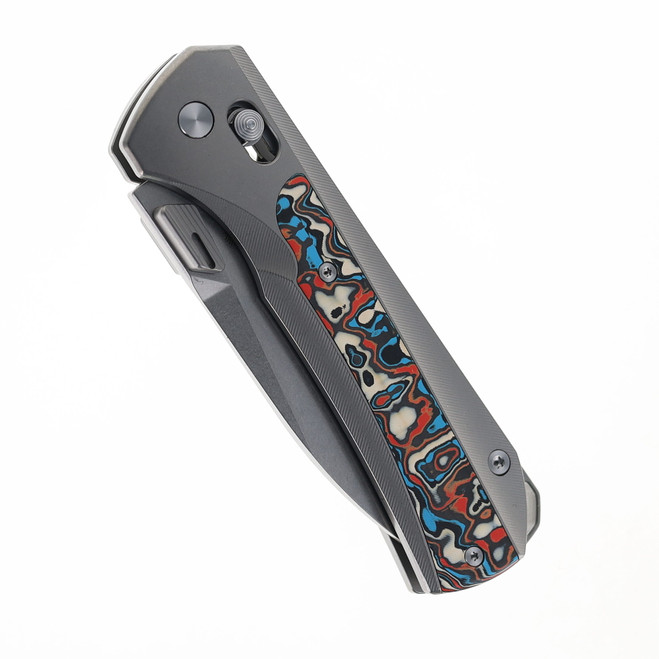 TwoSun Knives Axis Lock Titanium Color Carbon Fiber Flipper Knife TS429 ...