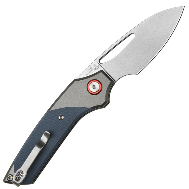 CJRB Version Folding Knife Gray/Blue Aluminum/G10 Handle AR-RPM9 Drop ...