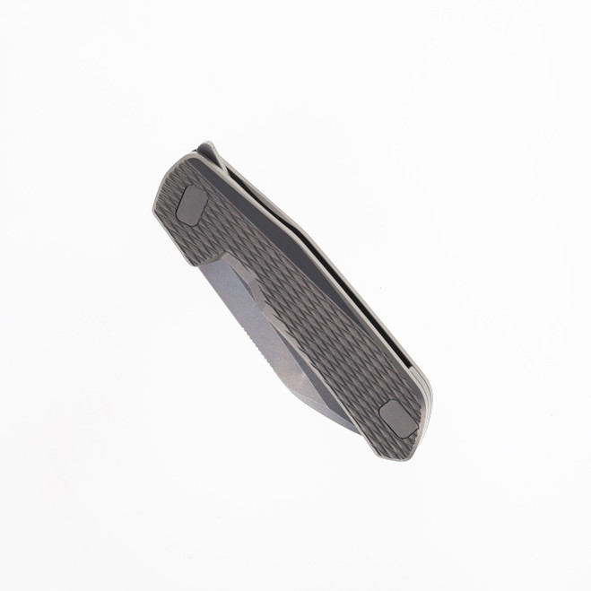 Divo Chaser Folding Knife Diamond Texture Titanium Handle S90V Blade