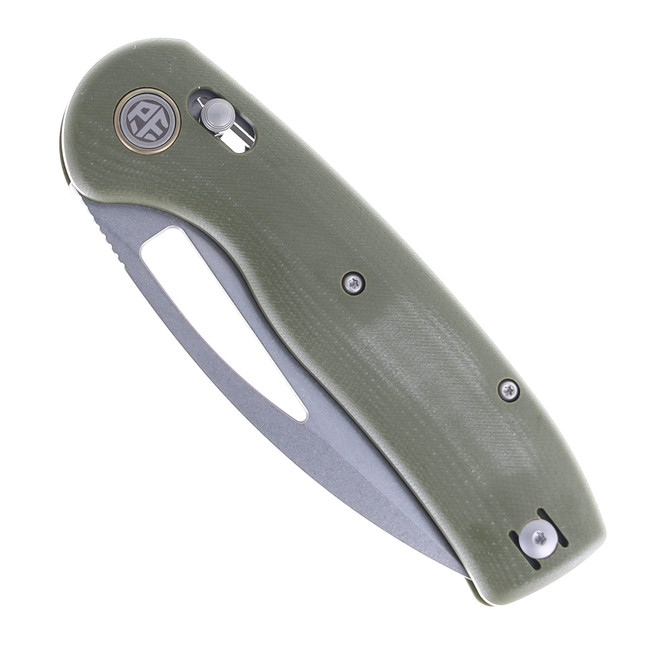 Petrified Fish P13GRW Viper K110 Steel Blade Green G10 Handle Crossbar ...