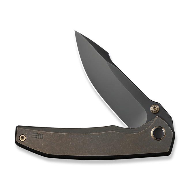 WE Ryson Folding Knife Bronze Titanium Handle M390 Plain Edge Polished ...