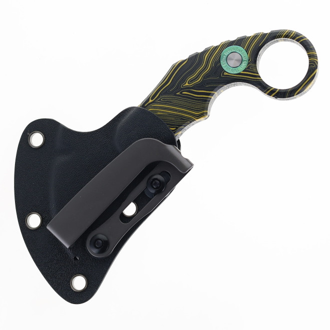 TwoSun Fixed Blade Knife Yellow/Black G10 Handle D2 Karambit Plain Edge ...