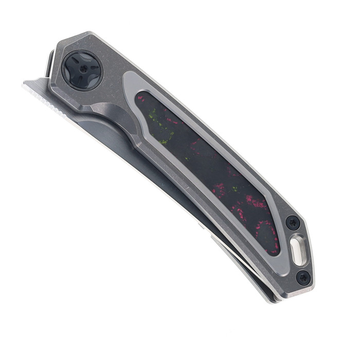 Meteor Knives Kazan Folding Knife Titanium w Camo Carbon Fiber ZDP-189 ...