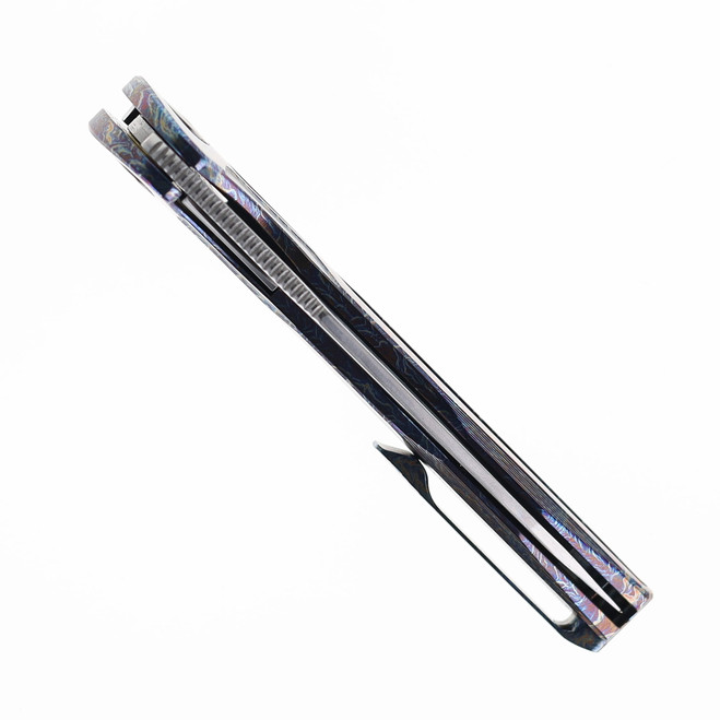 CH Wartex Folding Knife Flaming Titanium/Carbon Fiber Handle 7layers ...
