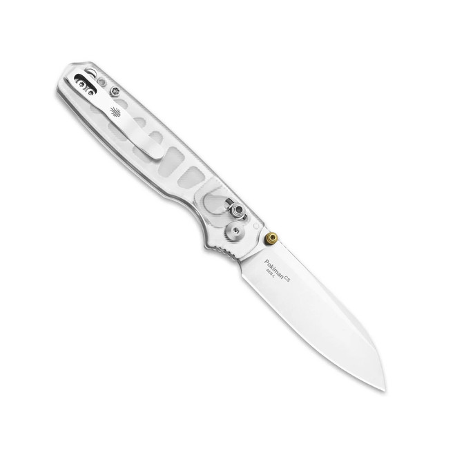 Kizer Pokiman CS Folding Knife White Acrylic Handle AEB-L Sheepsfoot ...