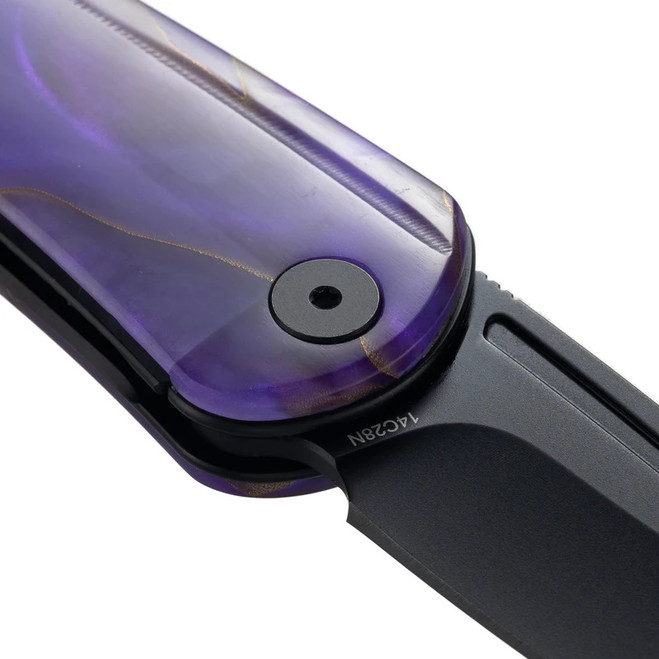 Molsect Orbit Folding Knife Purple Copper Foil Resin Handle 14C28N Drop ...