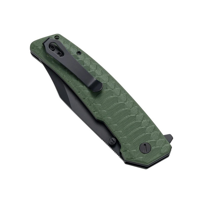 Molsect Jungle Folding Knife OD Green G10 Handle 14C28N Bowie Plain ...