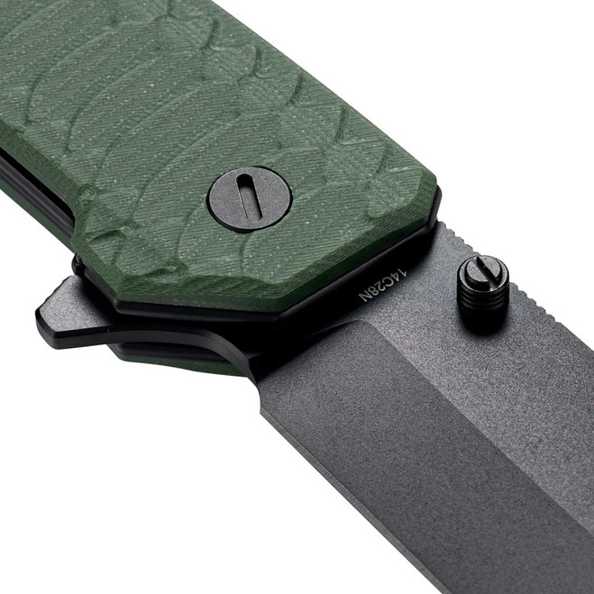 Molsect Jungle Folding Knife OD Green G10 Handle 14C28N Bowie Plain ...