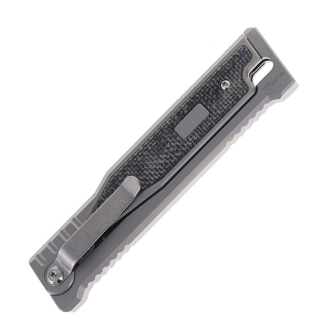 Reate OG EXO Knife Titanium w/ Black Micarta Tanto Elmax Blade - White ...