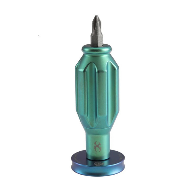 Kansept EDC Bit Driver Green Titanium Multi-Tool With Spinner Top G018P2