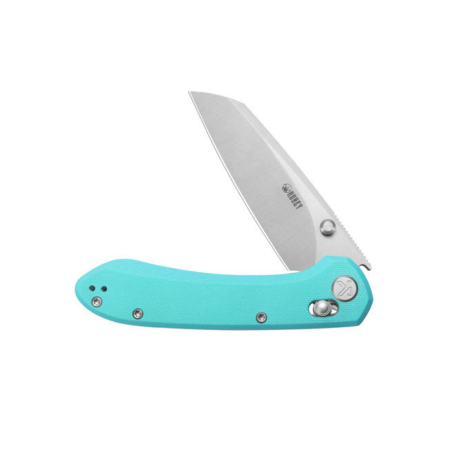 Kubey Bonza Folding Knife Bright Blue G10 Handle 14C28N Sheepsfoot ...