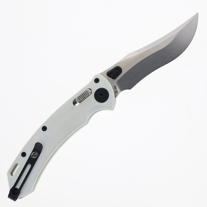 Meteor Knives Reaper Folding Knife White G10 Handle 4.3" XW-42 Blade LX06B