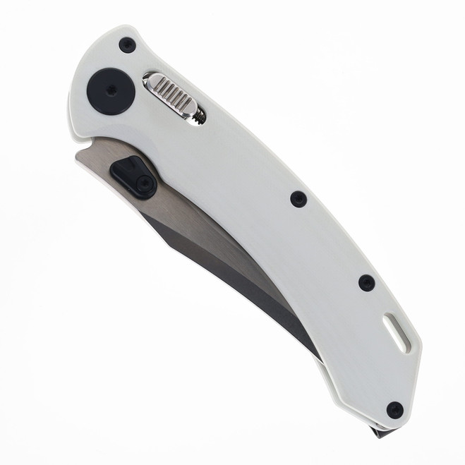 Meteor Knives Reaper Folding Knife White G10 Handle 4.3" XW-42 Blade LX06B