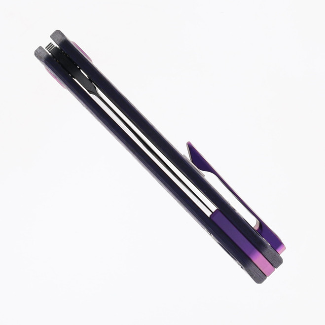 Divo Knives Growler V3 Folding Knife Purple Nurple Fat Carbon Handle ...