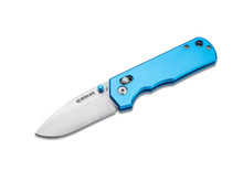 Boker Rockstub Folding Knife Blue Elox Aluminum Handle 440B Drop Point ...
