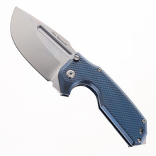 Midgards Messer The Beowulf Folding Knife Blue Titanium Handle D2 Plain ...