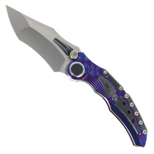 Maxace Titanis 2 Folding Knife Timascus Handle Magnacut Plain Edge