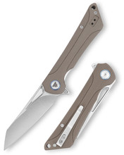 Trivisa Monoceros-03D Folding Knife Brown G10 Handle 14C28N Cleaver ...