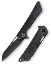 Trivisa Monoceros-03D Folding Knife Black Micarta Handle 14C28N Cleaver ...