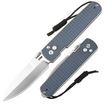 CJRB Locust Folding Knife Blue G10 Handle AR-RPM9 Spear Point Plain ...