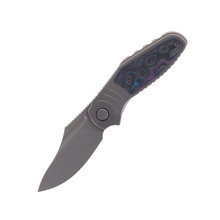 Kubey Stroller Folding Knife Titanium/Damtanium CamoCarbon Handle 20CV ...