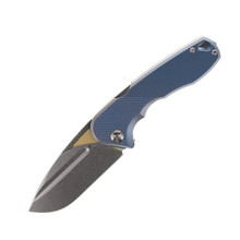 Midgards Messer Bombur Folding Knife Blue Titanium Handle D2 Plain Edge