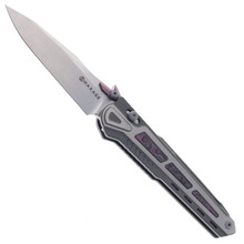 Maxace Heron Folding Knife Titanium & Purple Haze Fatcarbon Handle M390 ...
