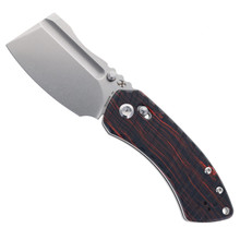 Tenable Korvid V Folding Knife Red/Black Gmascus Handle D2 Plain Edge ...