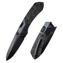 Remette RT-Meteor Folding Knife Gray Titanium/Carbon Fiber Inlay Handle ...