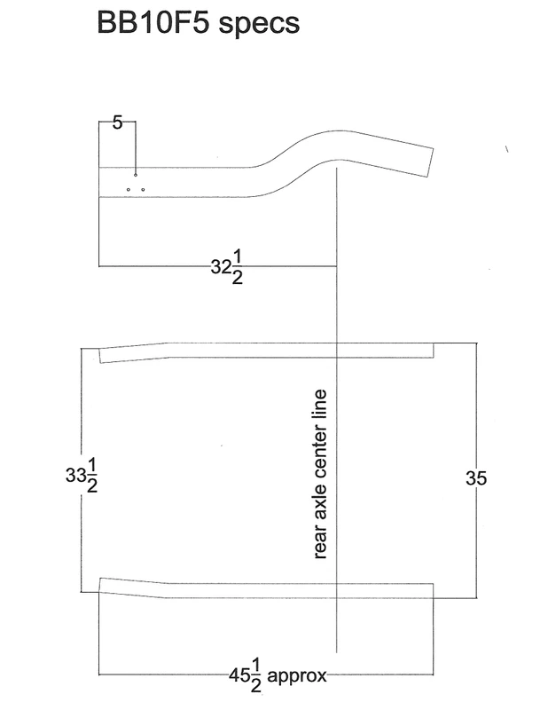 Model A rear frame kit, 5" kickup - Boling Brothers