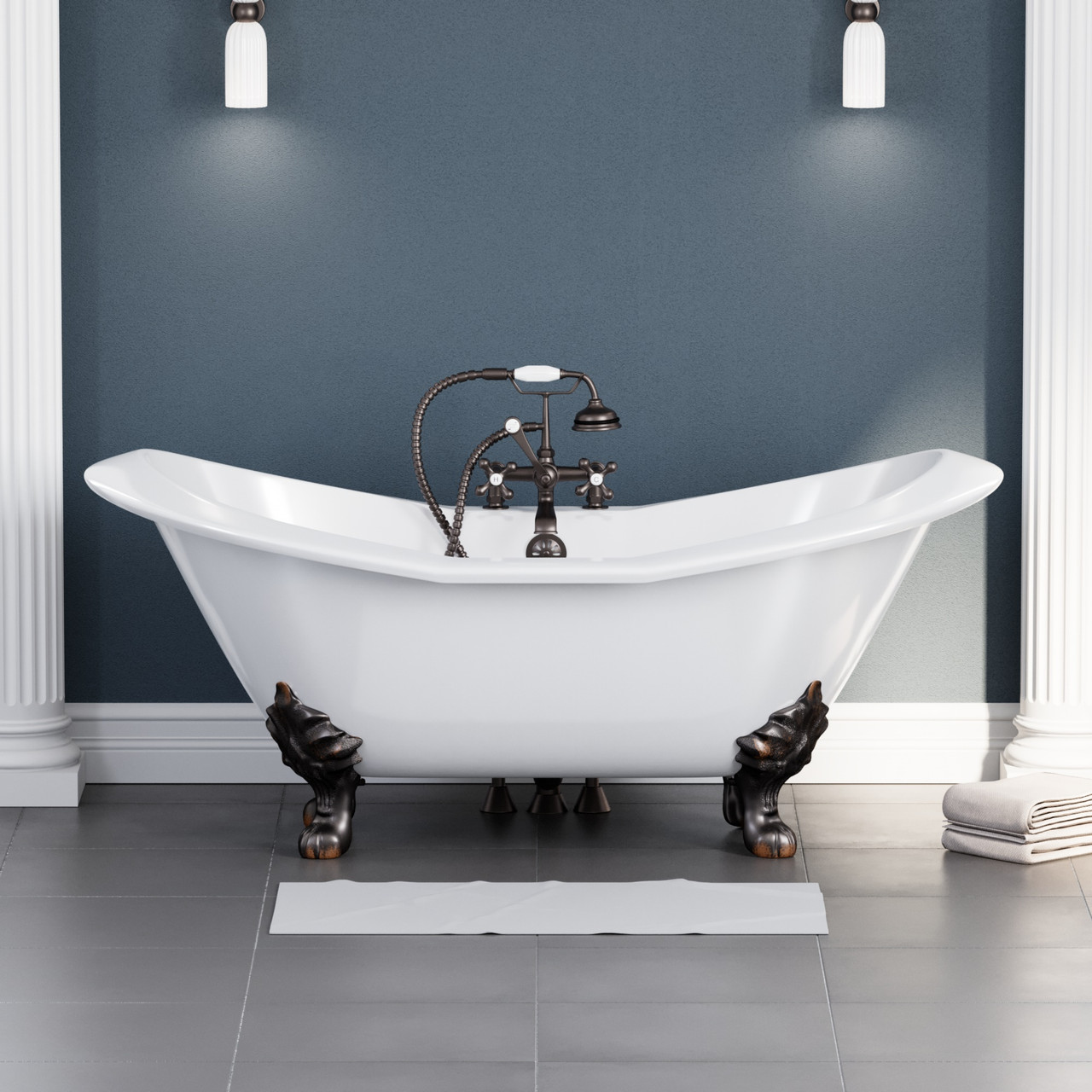 Double Slipper Freestanding Tub