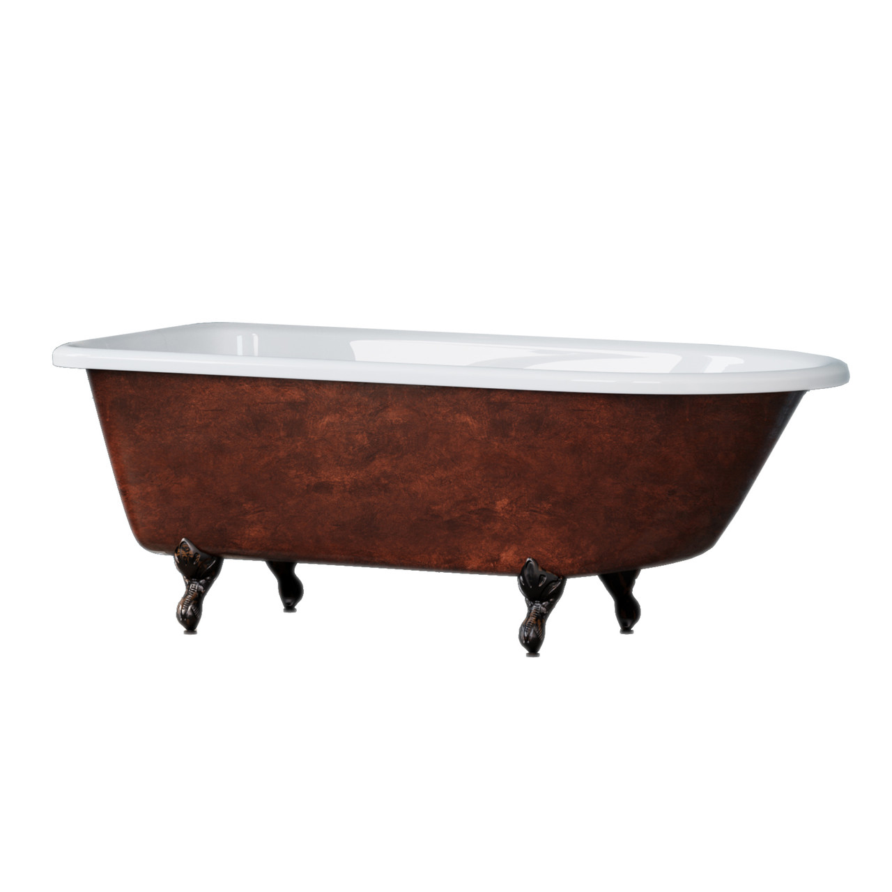 Copper Camden | 60" Rolled Rim Copper Bronze Cast Iron Clawfoot Bathtub