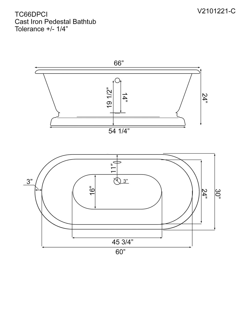 66 inch Copper Bronze Cast Iron Bathtub 66" Freestanding Tub