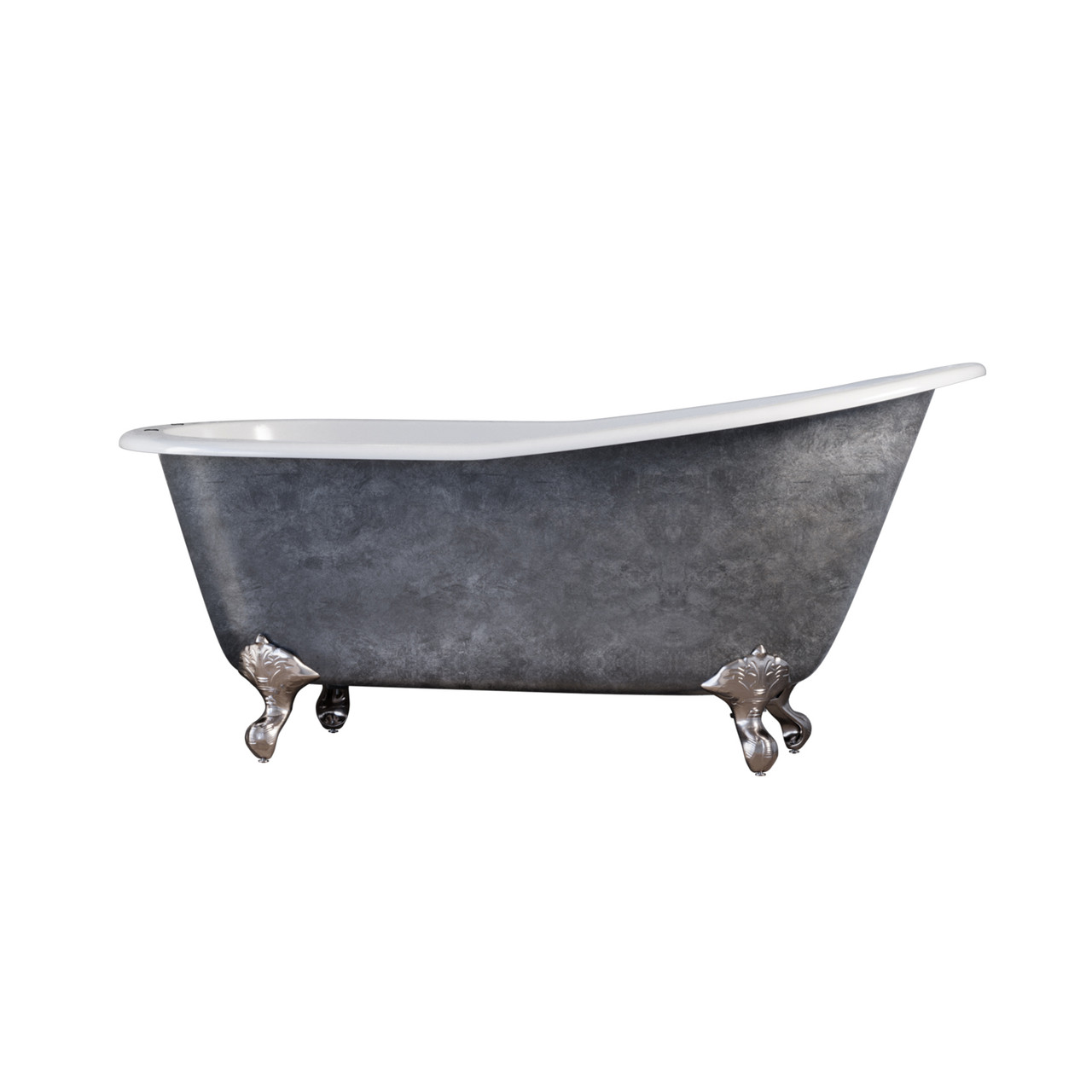 67" Cast Iron Claw Foot Slipper Tub - Platinum Clay