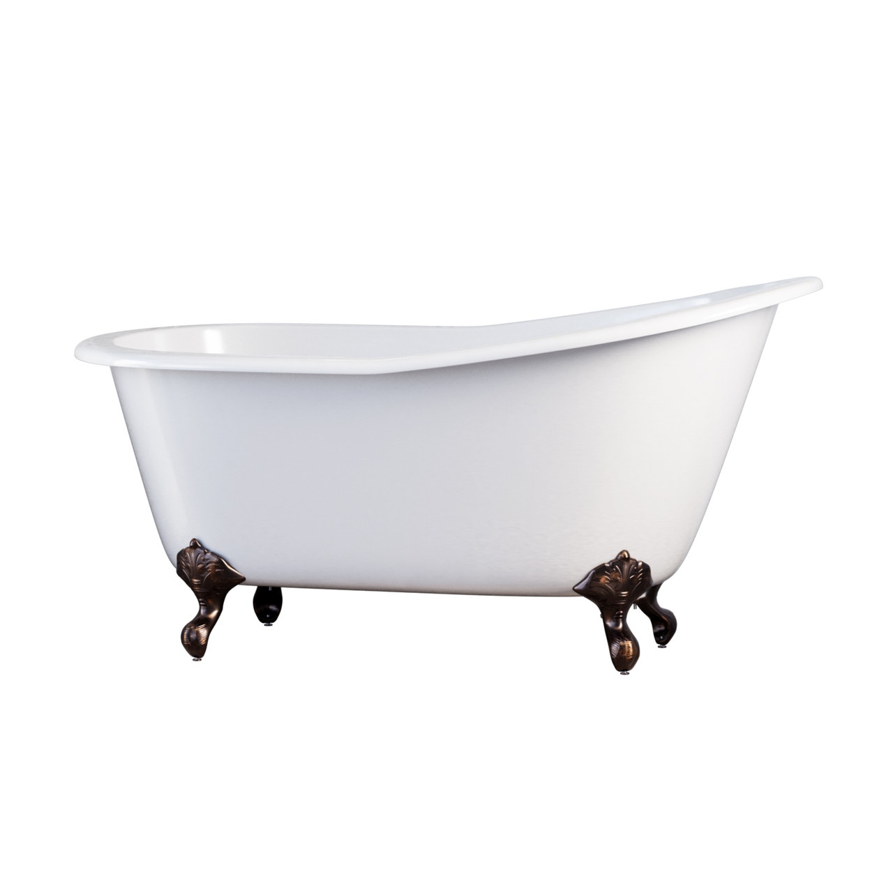 61 inch Cast Iron Clawfoot Single Slipper With Faucet Holes - Chariton
