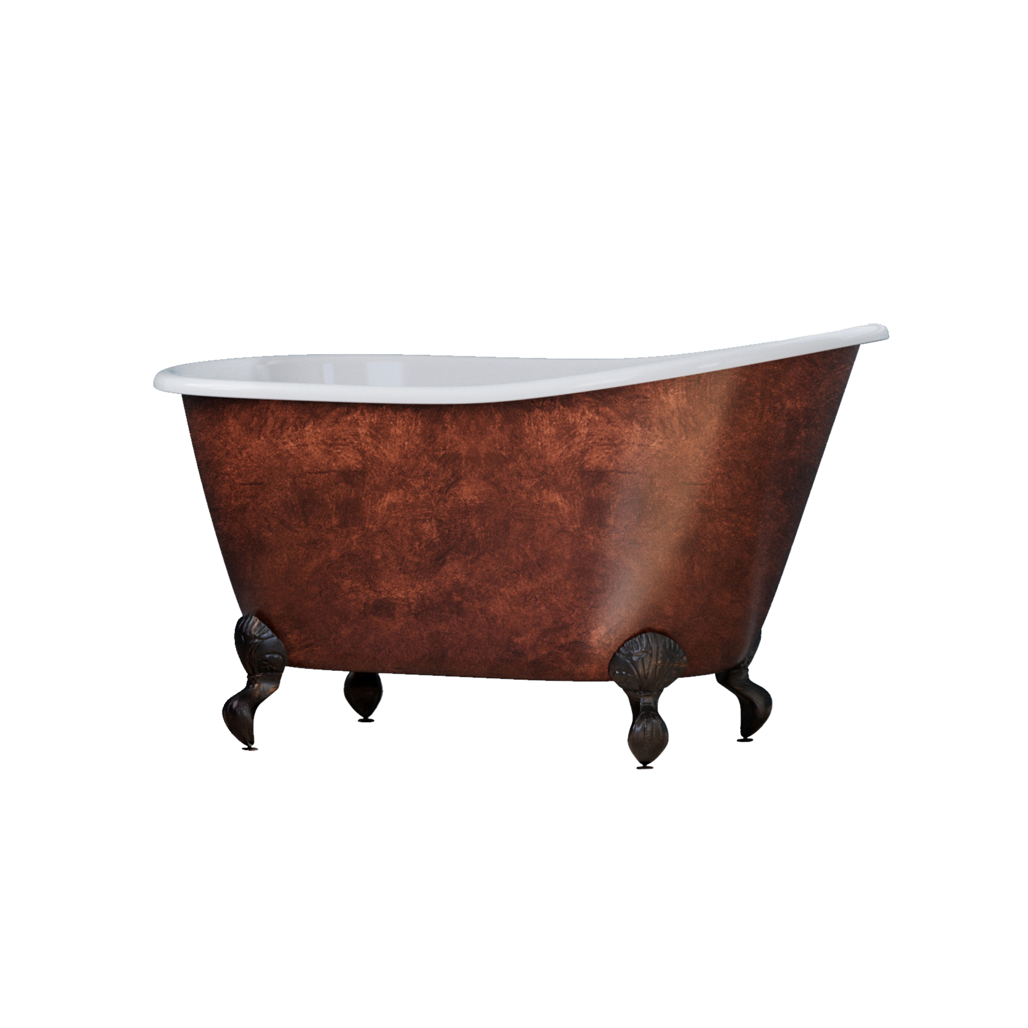 Copper Bronze 54-Inch Cast Iron Clawfoot Soaking Tub – Freestanding ...