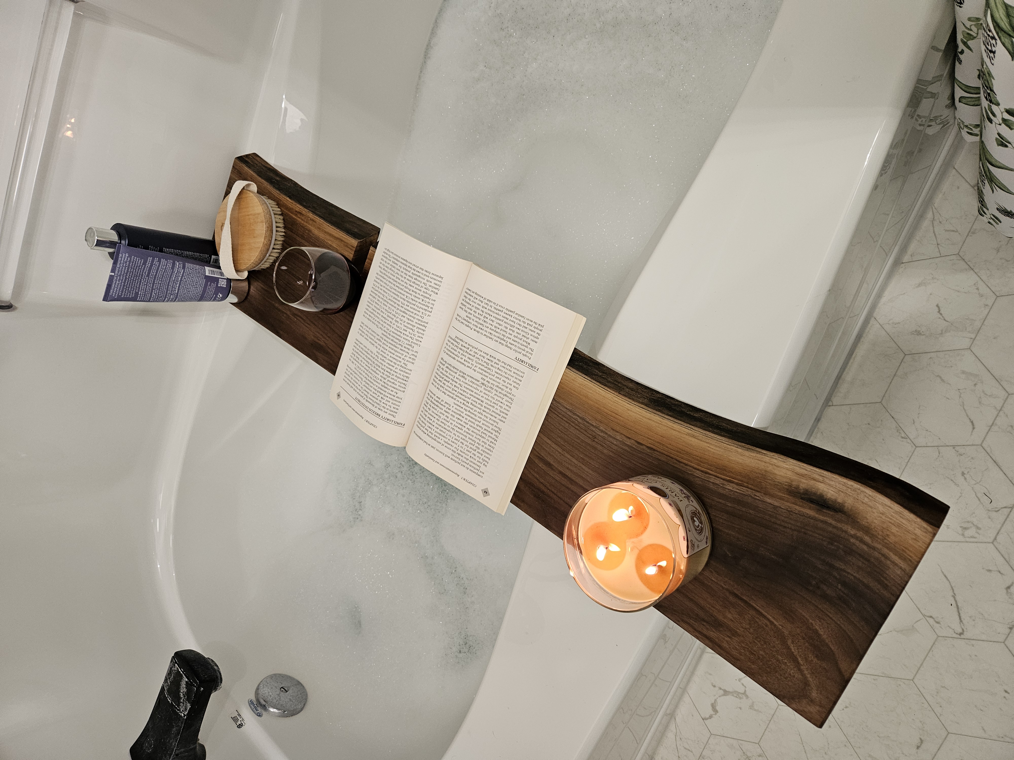 Maple Live Edge Tub Caddy 30"