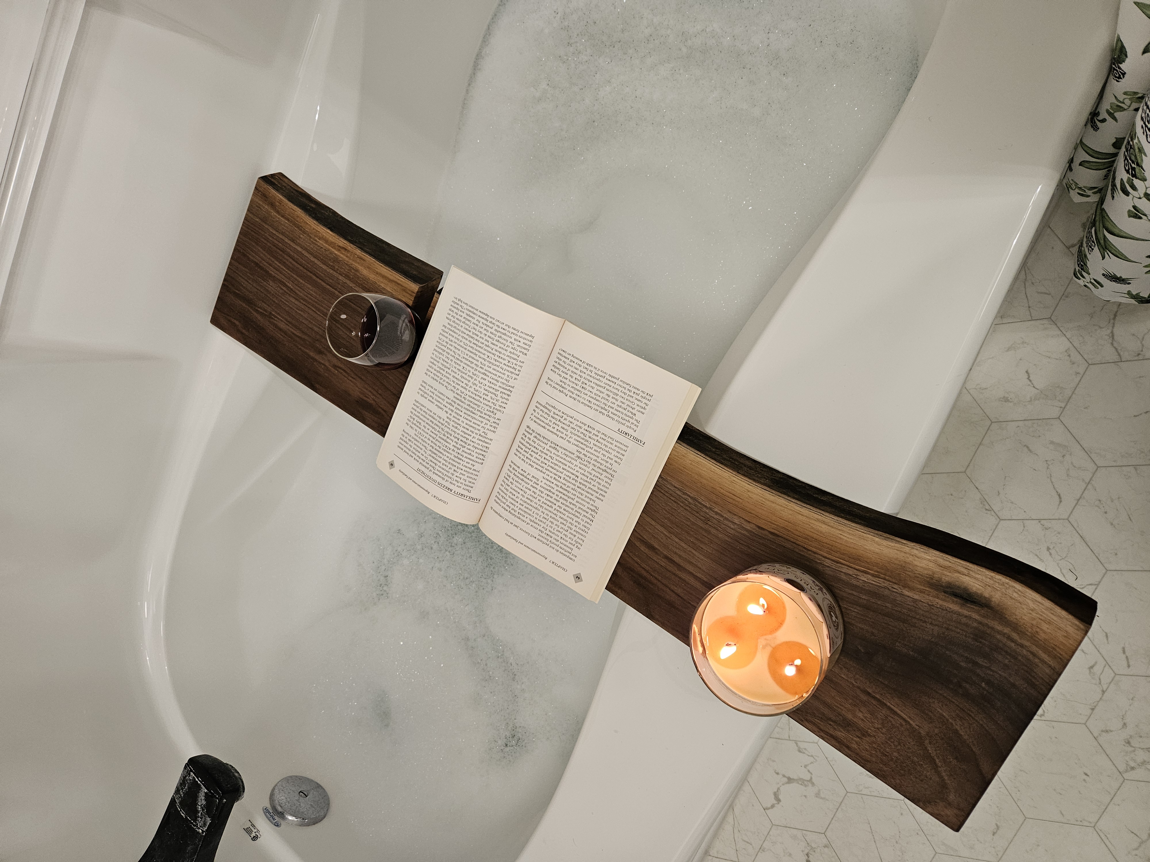 Maple Live Edge Tub Caddy 30"