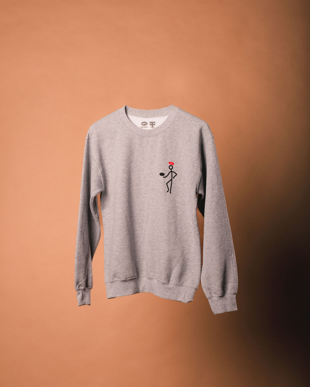 Saints Footy Stickman Crew - Grey - Saints Locker