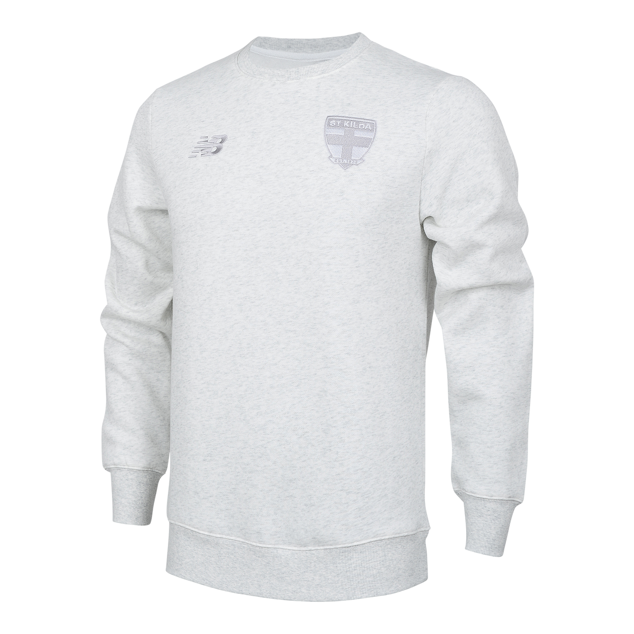 NB Lifestyle Tonal Crew - White Marle - Saints Locker