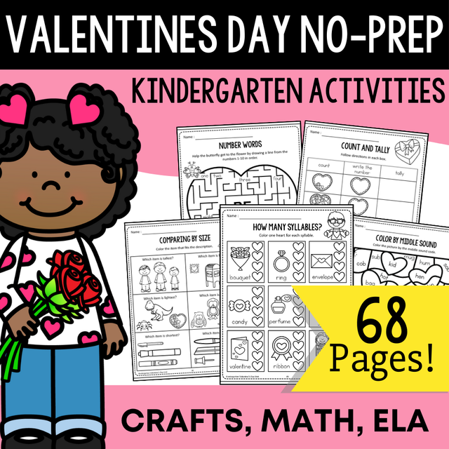 Valentines Day Kindergarten NO-PREP Activities
