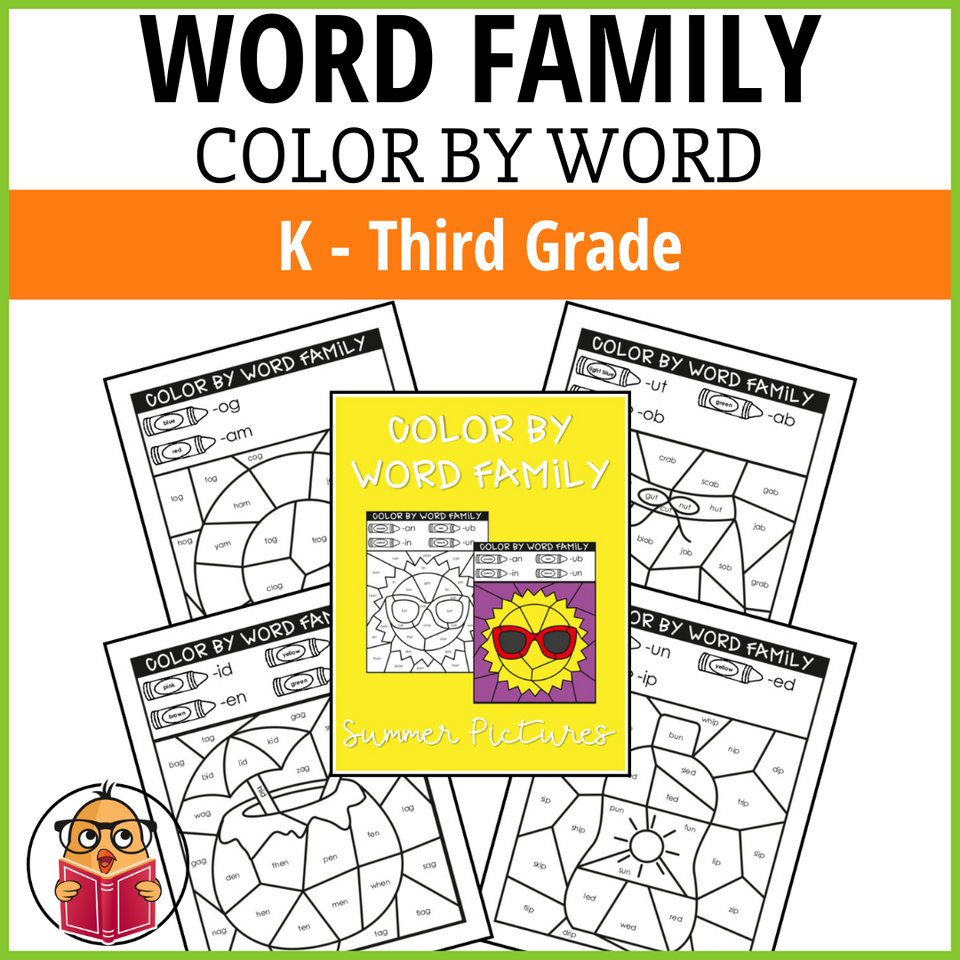 Word Family - Color By Word Family Activity