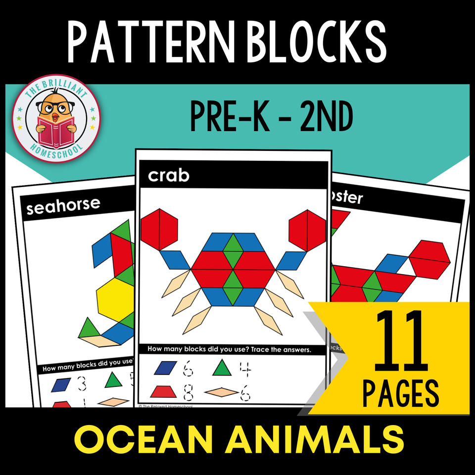 Pattern Blocks: Ocean Animals - Pre-K - 2nd